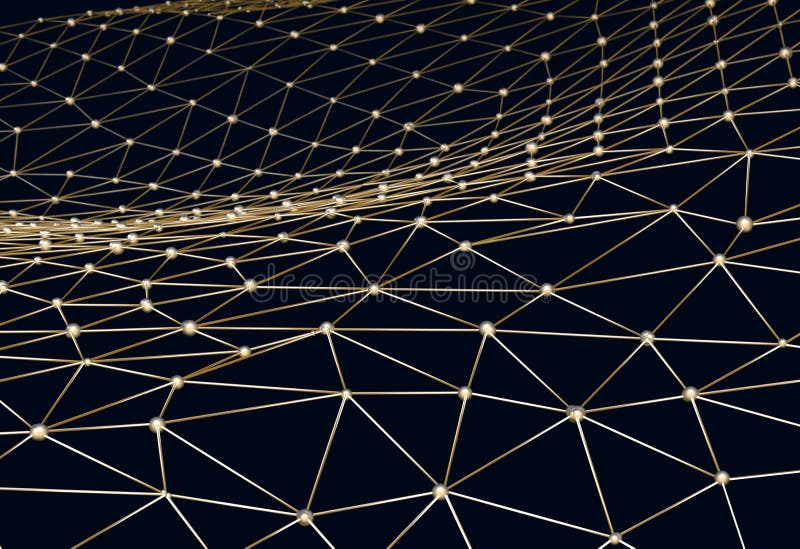 Abstract Background of Links and Connections Net Nodes 3d Illustration ...