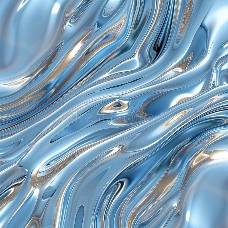 Abstract Background with a Liquid Metal Texture, Featuring Silver and ...