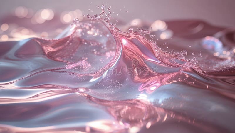 Abstract Background Liquid Metallic Texture Iridescent Pink Tones Stock ...