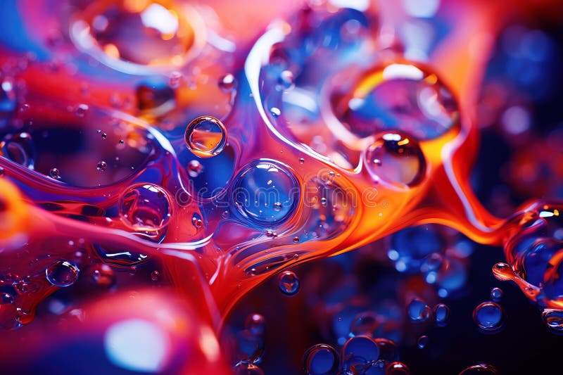 Abstract Background of Liquid Bubbles Blending Flow Mixing Together in ...