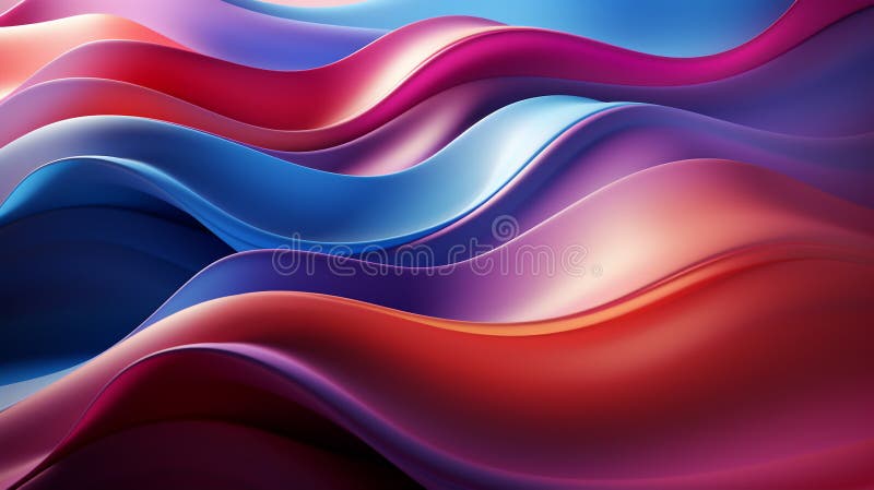 Abstract Background, Liquid Wave, Red and Blue, Gradient, Generative Ai ...