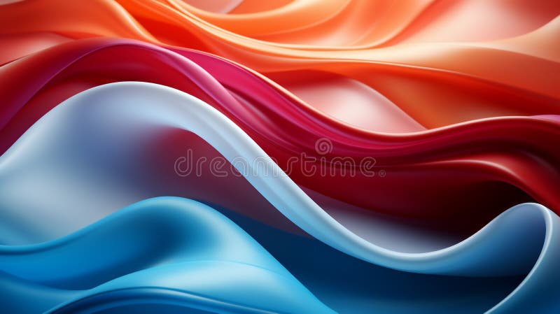 Abstract Background, Liquid Wave, Red and Blue, Gradient, Generative Ai ...