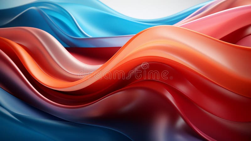 Abstract Background, Liquid Wave, Red and Blue, Gradient, Generative Ai ...