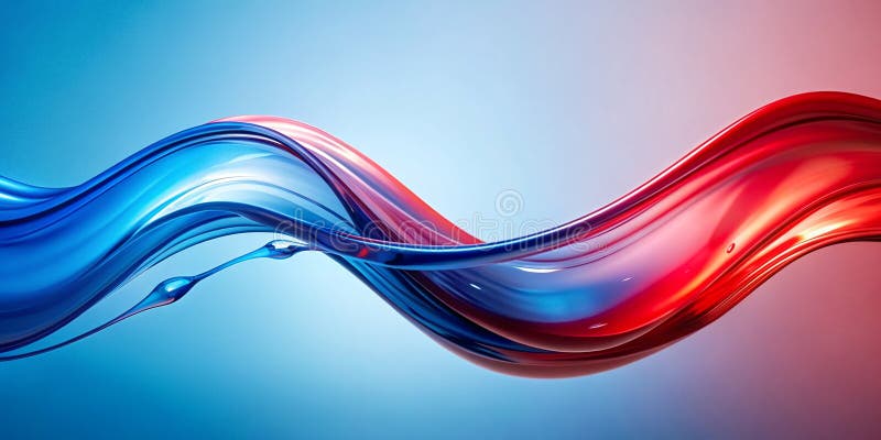 Abstract Background Liquid Wave Red and Blue Gradient Sharp Focus AI ...