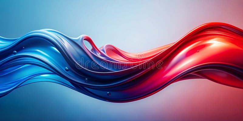Abstract Background Liquid Wave Red and Blue Gradient Sharp Focus AI ...