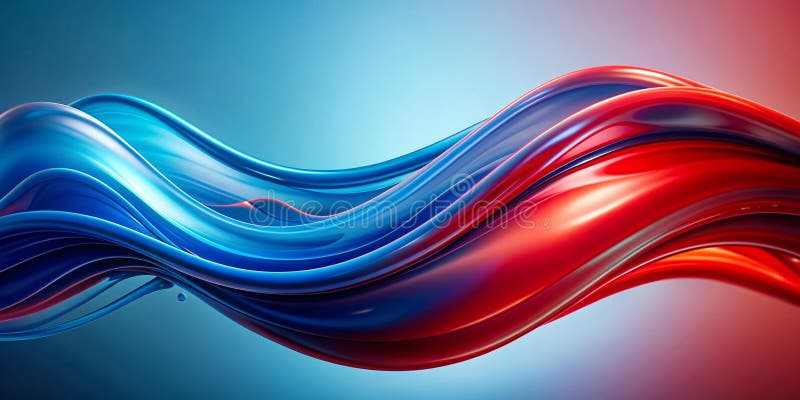 Abstract Background Liquid Wave Red and Blue Gradient Sharp Focus AI ...