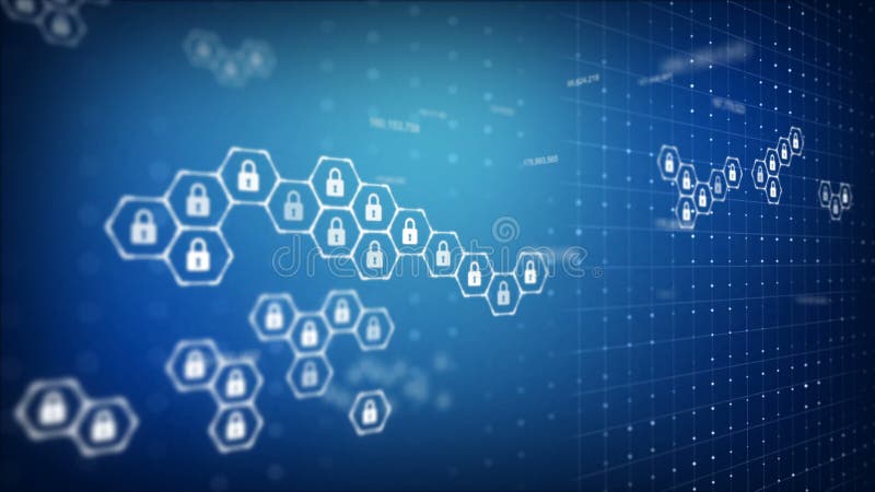 Abstract Background Lock and Hexagon Security Icon for Cyber Technology ...