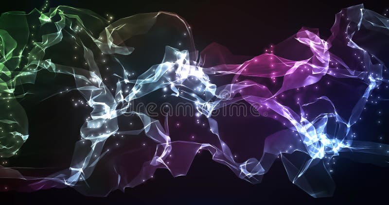 Waving Soft Background and Bokeh Particles Flow. Stock Video - Video of ...