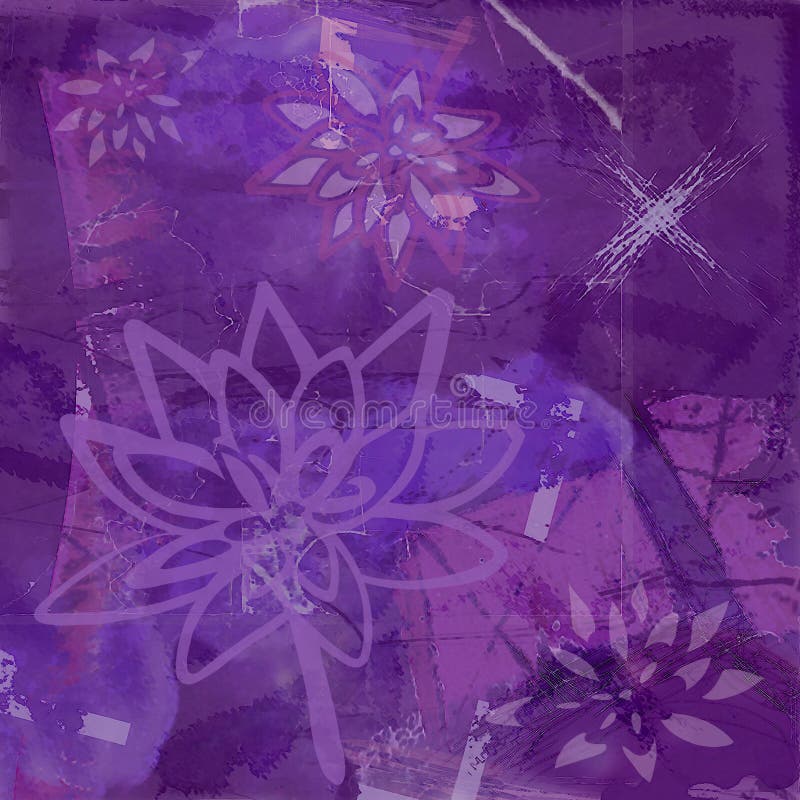 Abstract Background with Lotus Flower in Purple Stock Illustration ...