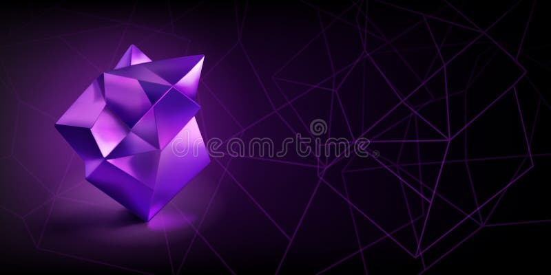 Abstract Background with Low Poly 3d Shape Stock Vector - Illustration ...