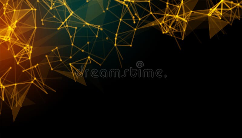 Abstract Background with Low Poly Golden Lines Stock Vector ...