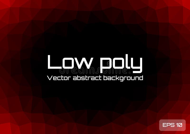 Abstract Background with Low Poly Red and Black. Geometric ...