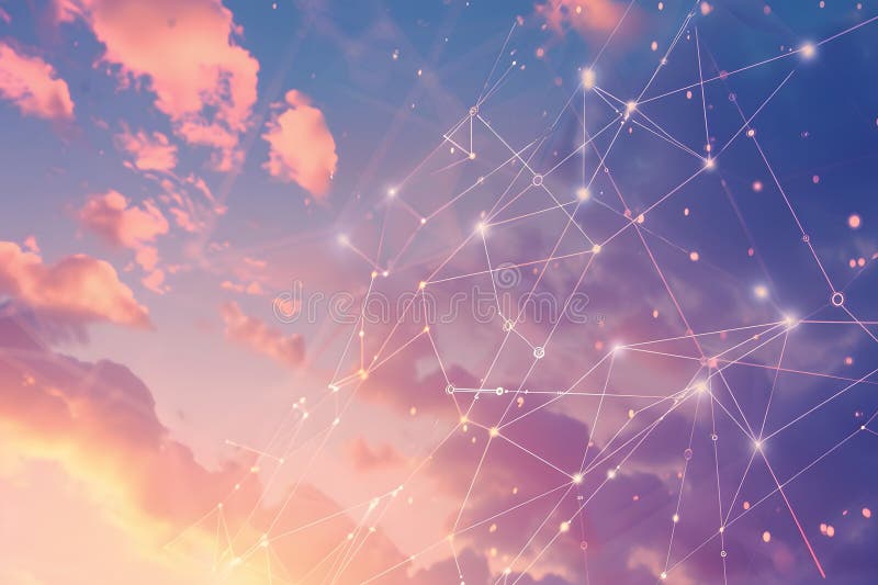 Abstract Background with Low Poly Triangles and Network Connection - AI ...