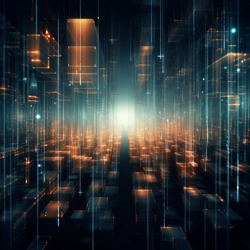 Abstract Background Luminous Lines Digital Data Transfer Stock Photo ...