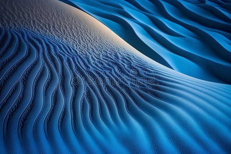 Abstract Background Made of Blue Sand Dunes. Computer Generated ...