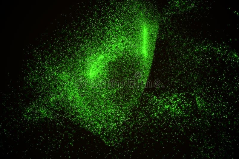 Abstract Background Made of Green Glowing Particles in Shape of an Eye ...