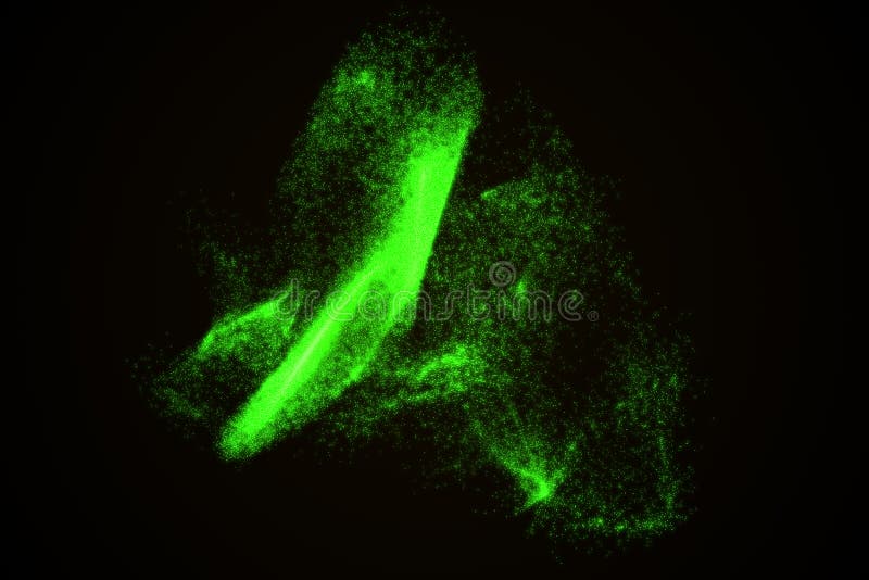 Abstract Background Made of Green Glowing Particles Stock Illustration ...