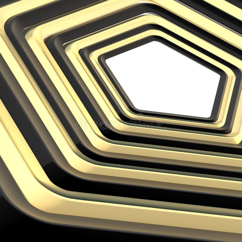 Abstract Of Golden Pentagon Shape Pattern Background. Stock Vector ...