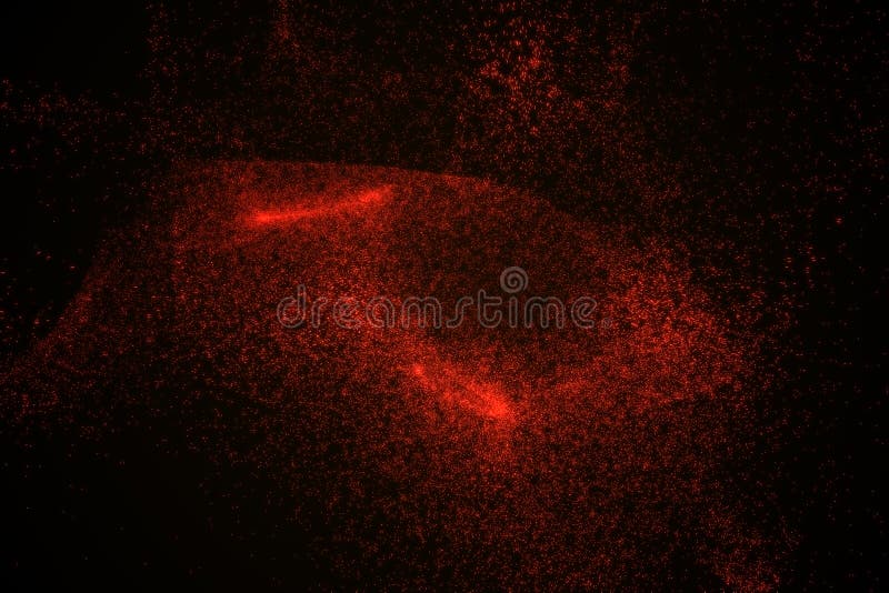 Abstract Background Made of Red Glowing Particles in Shape of an Eye ...