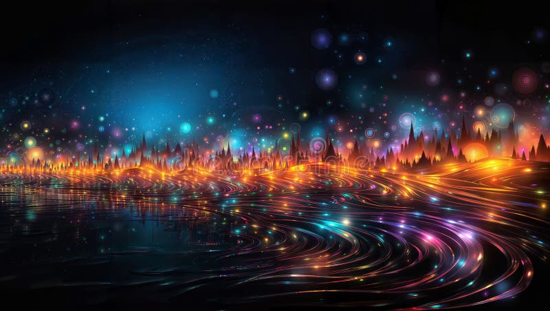 Abstract Background with Magic Light Effect. Eps10, Generative Ai Stock ...