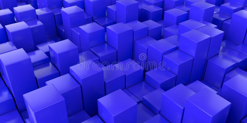 Abstract Background of Many Blue Cubes. Geometric Design Stock ...