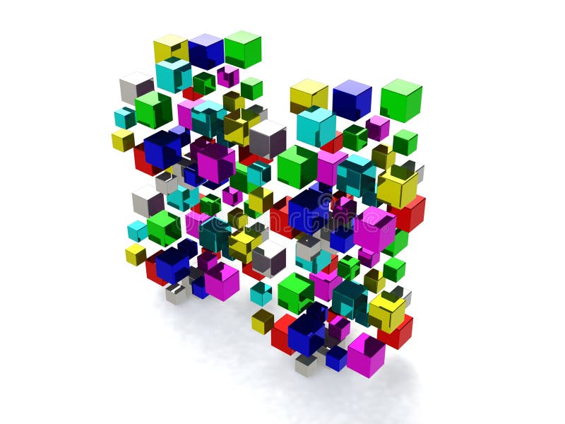 Abstract Background With Many Colored Cubes Stock Illustration ...