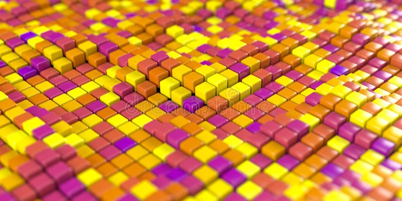 Abstract Background of Many Colored Cubes. Geometric Structure Stock ...