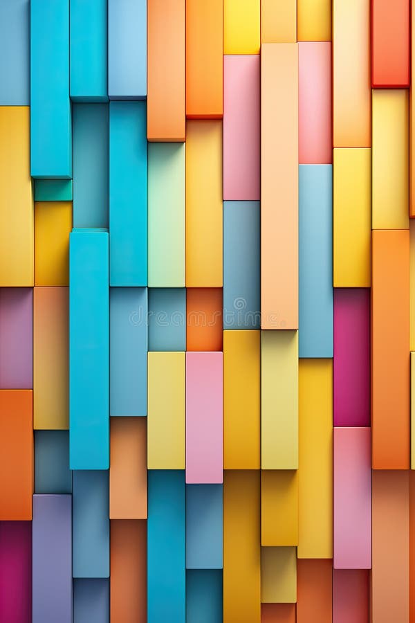 Abstract Background from Many Colorful Pieces of Wood. Vertical ...