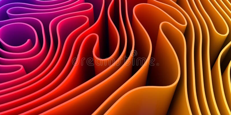 Abstract Background of Many Curved Surfaces. Geometric Structure Stock ...
