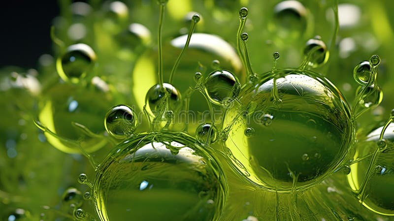 Abstract Background with Many Transparent Glass or Plastic Bubbles with ...
