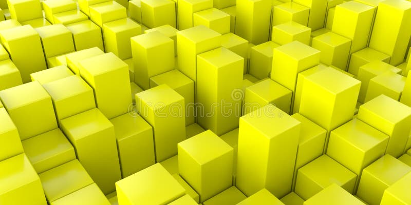 Abstract Background of Many Yellow Cubes. Geometric Design Stock ...