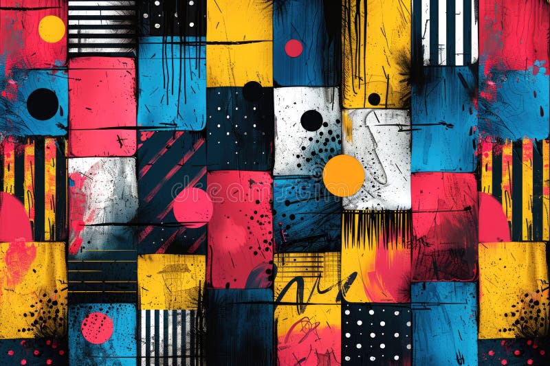 Abstract Background of Maximalism Design Trend of the Year. Bright and ...