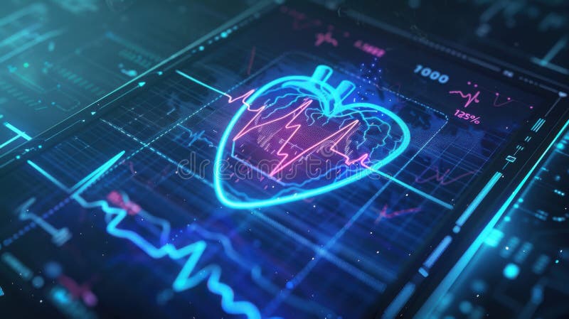 Abstract Background of Medical Cardiogram of the Heart. Stock ...