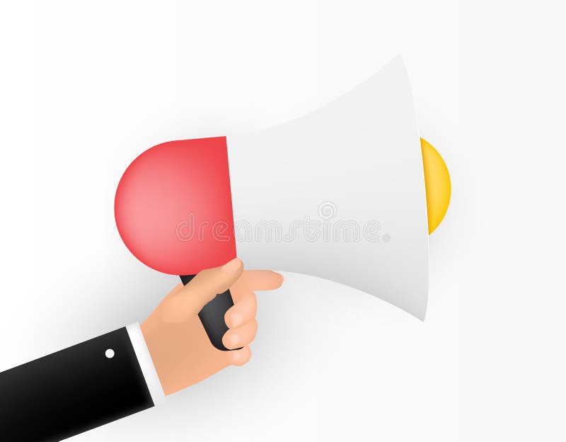 Hand Holding Megaphone Icon. Vector Illustration Stock Vector ...