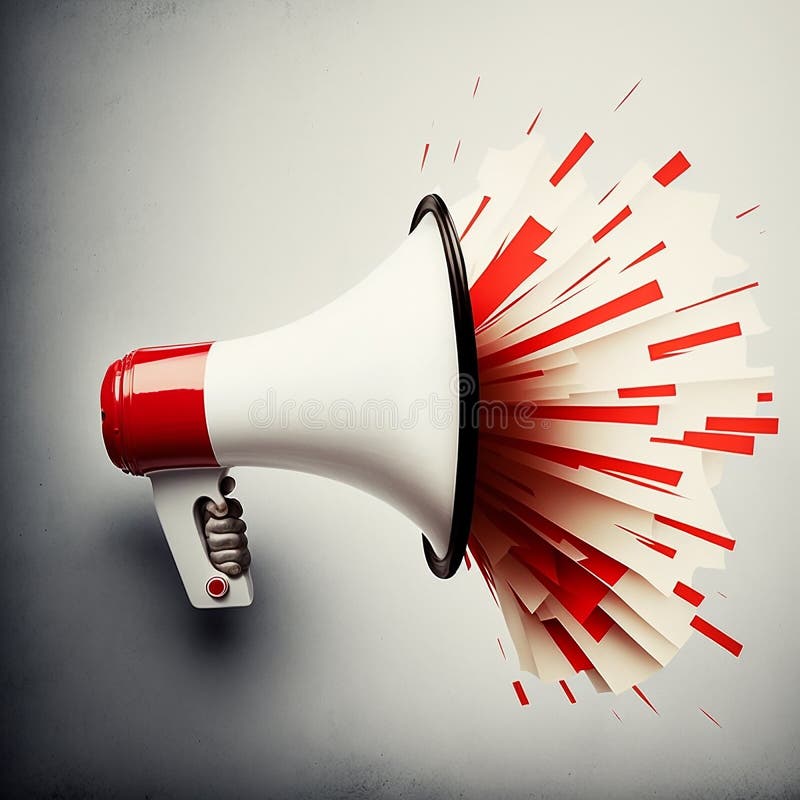 Abstract Background with Megaphone. Illustration Generative AI Stock ...