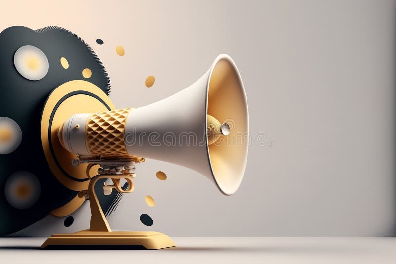 Abstract Background with Megaphone. Illustration Generative AI Stock ...