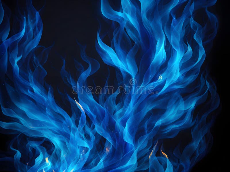 Abstract Background with Mesmerizing Blue Flames Stock Illustration ...