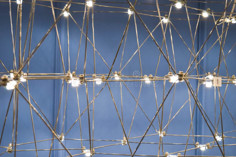 Abstract Background is a Metal Structure Made of Thin Rods with Light ...