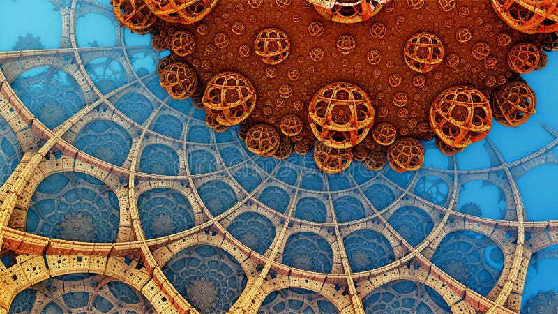 Abstract Background with Metallic Architectural Shapes, Science Fiction ...