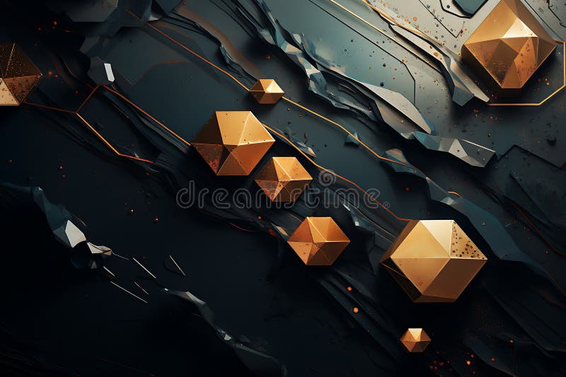 Abstract Background with Metallic Textures and Holographic, Sci-fi ...