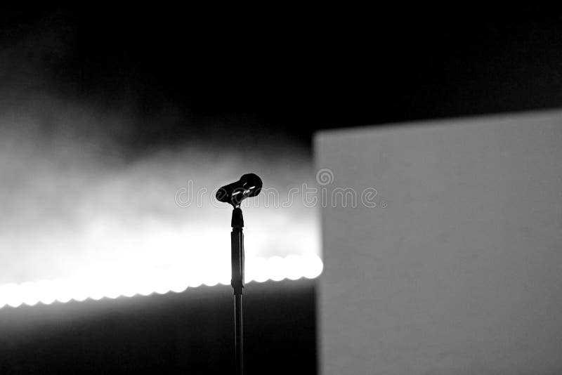 Abstract Background with Microphone without Singer and Space for Stock ...