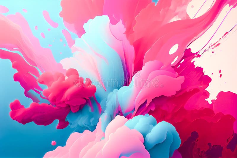 Abstract Background Mix of Pink and Green Water Colors. Generative AI ...