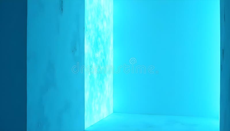 Abstract Background, Modern Architecture, Empty Room, Blue Color ...