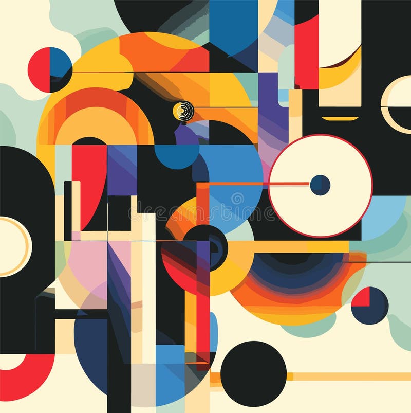 Abstract Background in Modern Brutal Style with Geometric Shapes Flat ...