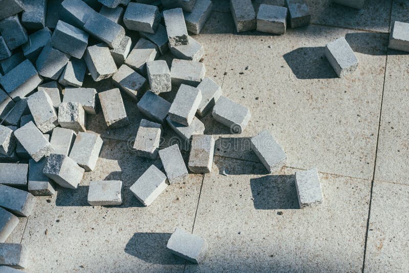 Abstract Background of Modern Cobblestone Pavement Close-up ...