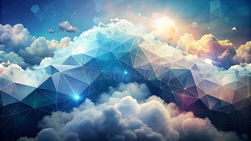 Abstract Background Modern Geometric Cloud Style AI-Generated Content ...