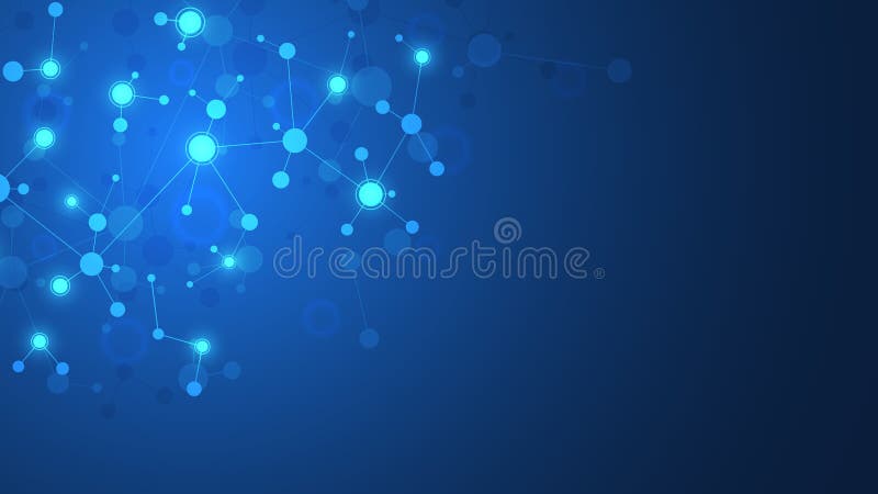 Abstract Background of Molecular Structures. Molecules or DNA Strand ...