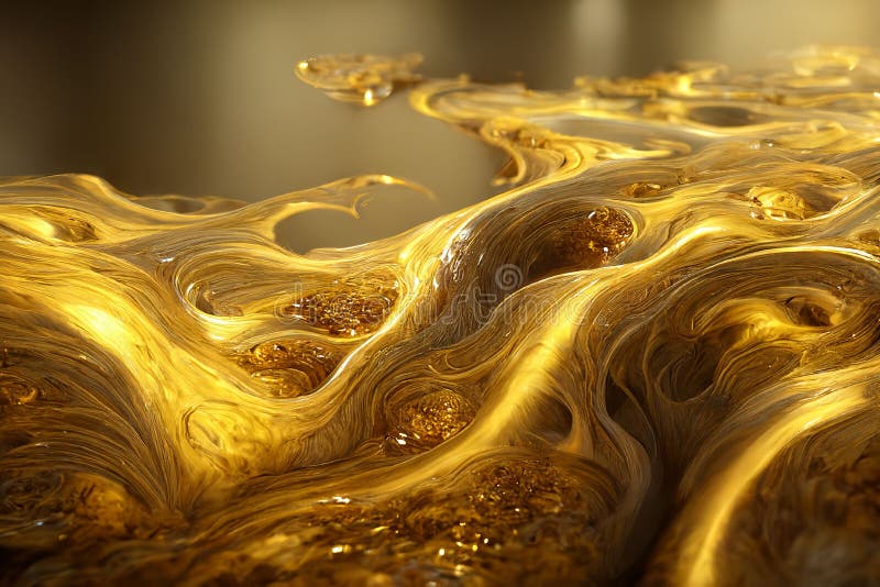 Abstract Background of Molten Liquid Gold. Abstract Texture of Liquid ...