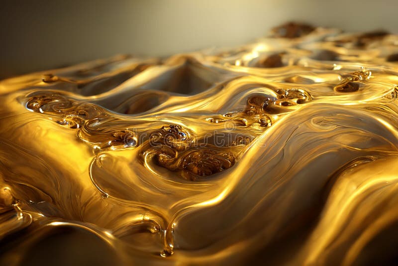 Abstract Background of Molten Liquid Gold. Abstract Texture of Liquid ...