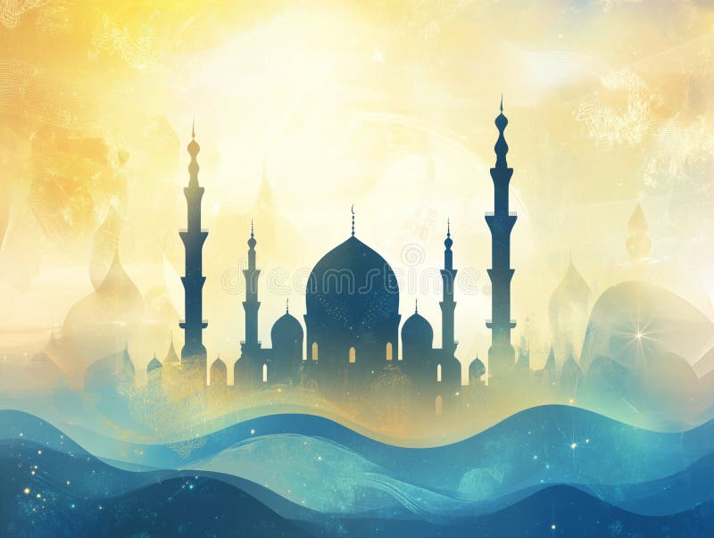 An Abstract Background with a Mosque Theme, Featuring a Blend of Soft ...